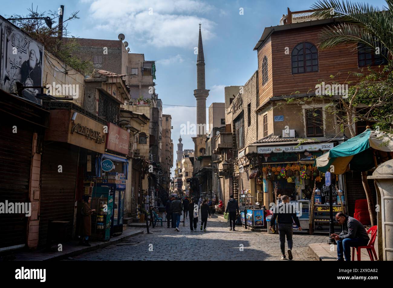 Street scenes in al-Muizz Street, Old Cairo, Egypt. February 2023 Stock ...