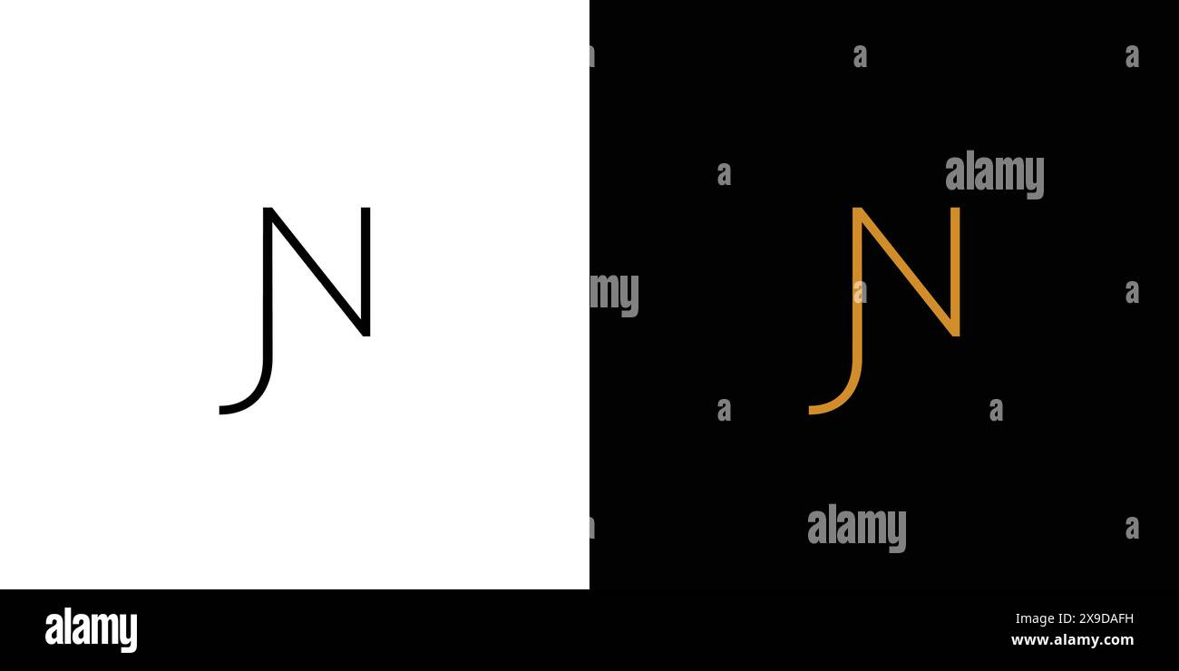 Simple and luxury letter JN initials logo design Stock Vector Image ...