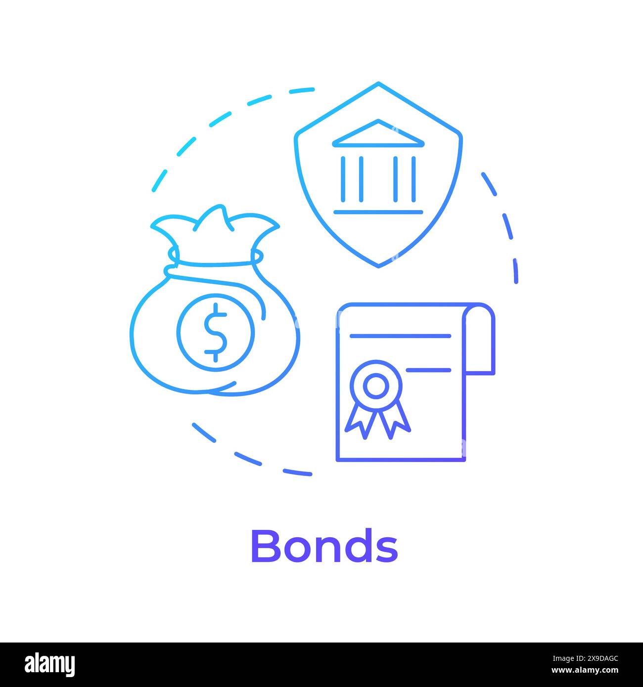 Bonds blue gradient concept icon Stock Vector Image & Art - Alamy