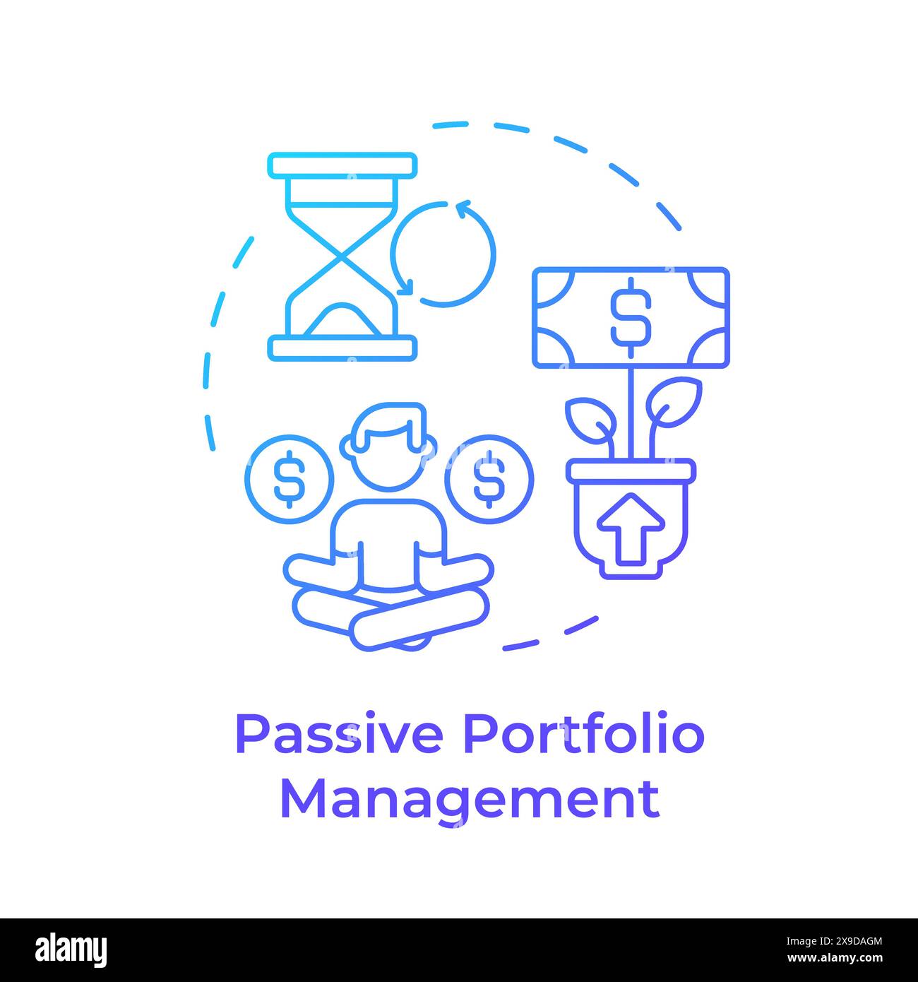 Passive portfolio management blue gradient concept icon Stock Vector Image & Art - Alamy