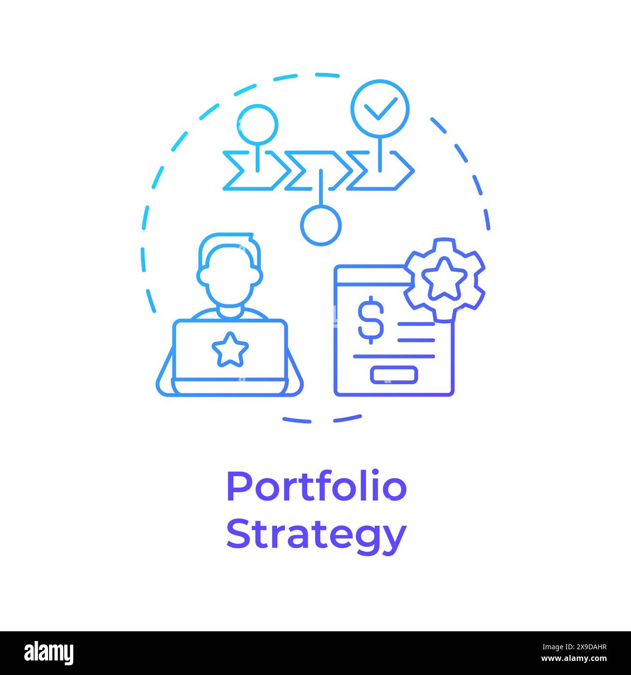 Portfolio strategy blue gradient concept icon Stock Vector Image & Art ...