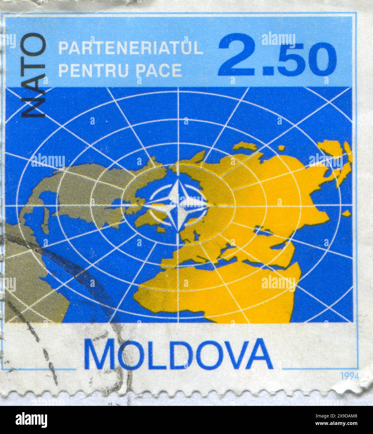 MOLDOVA - CIRCA 1994: stamp printed by Moldova, shows World map ...