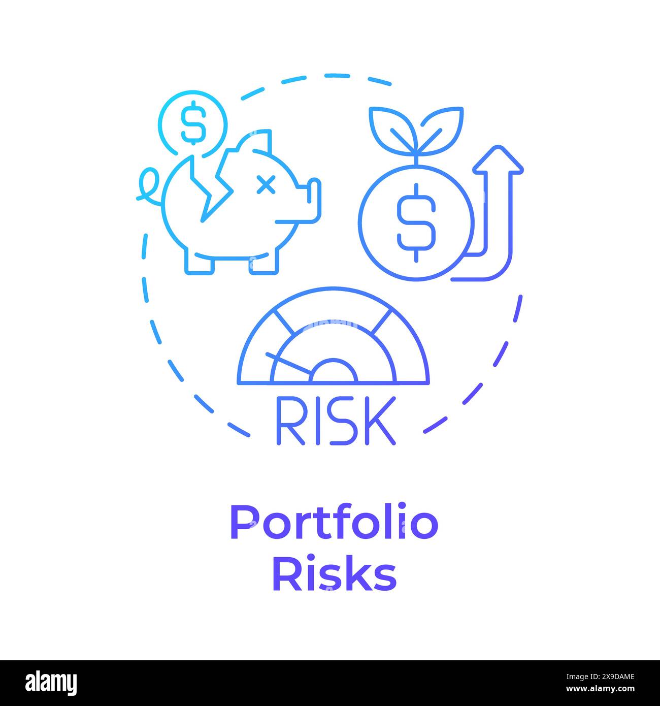 Portfolio risks blue gradient concept icon Stock Vector Image & Art - Alamy