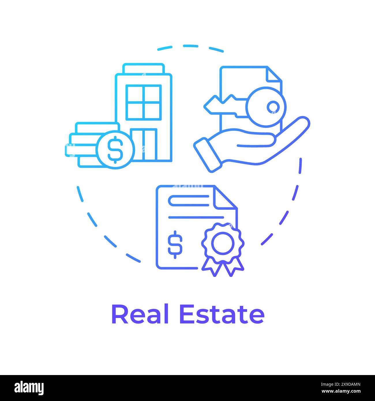 Real estate blue gradient concept icon Stock Vector Image & Art - Alamy