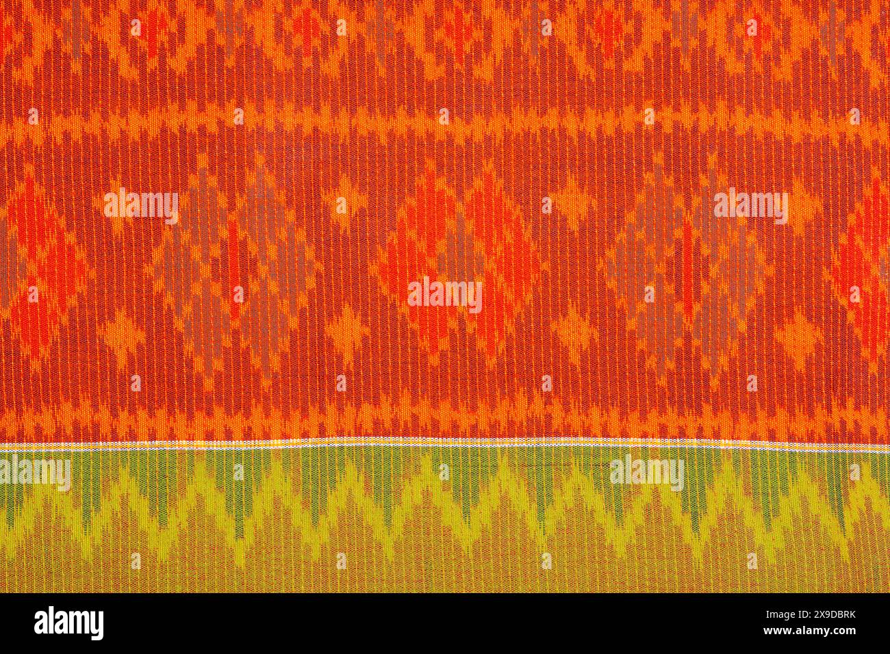 Thai fabric pattern on background. Thai pattern yellow and green Use it ...