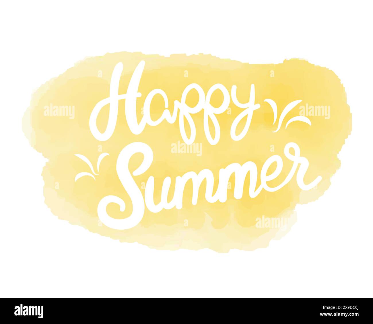 Happy Summer on watercolor. Summer Time logo Templates. Isolated ...