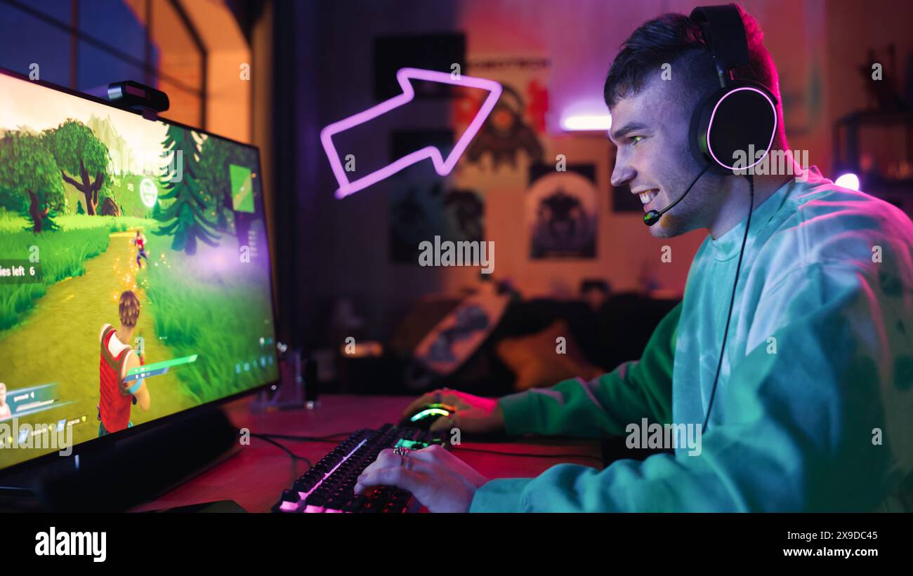 Professional esports athlete playing shooter hi-res stock photography ...