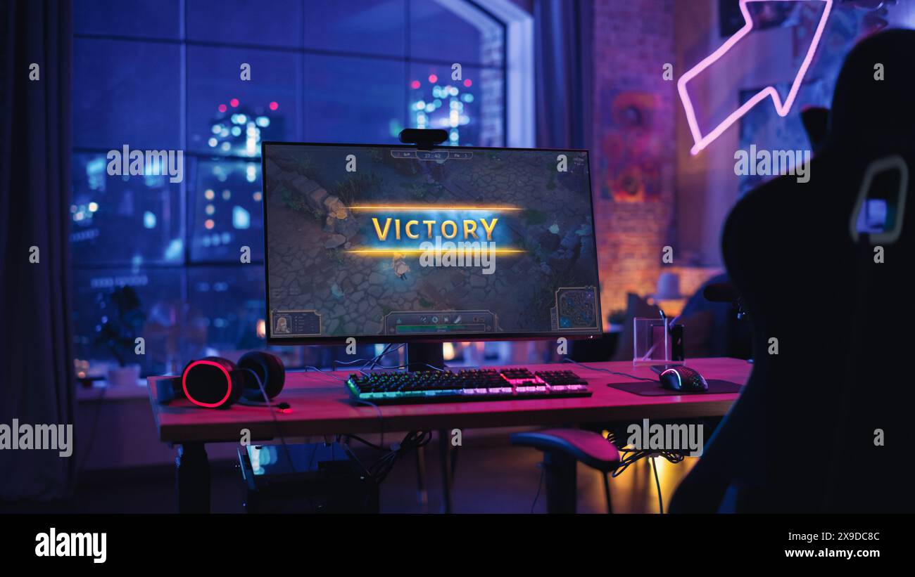 Gaming at Home: Empty Gaming Station with Player's Personal Computer ...