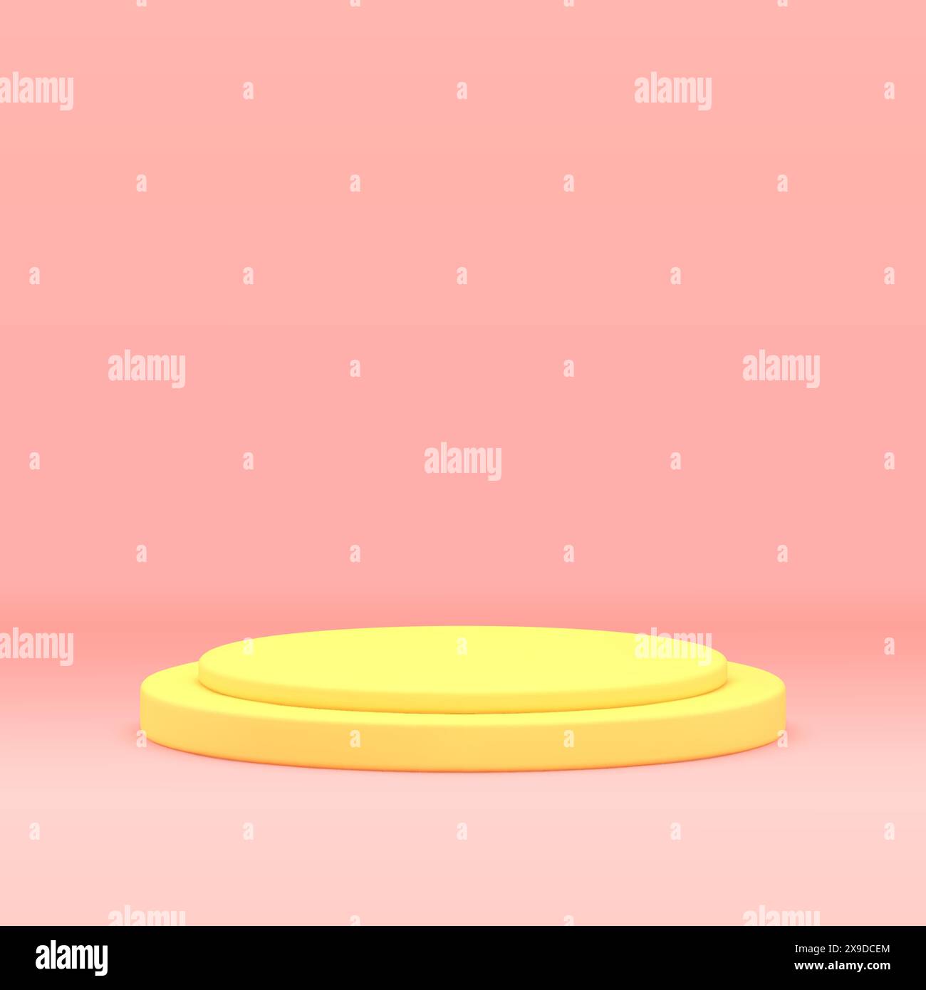 Cylinder yellow stairs step pedestal round showcase for product ...