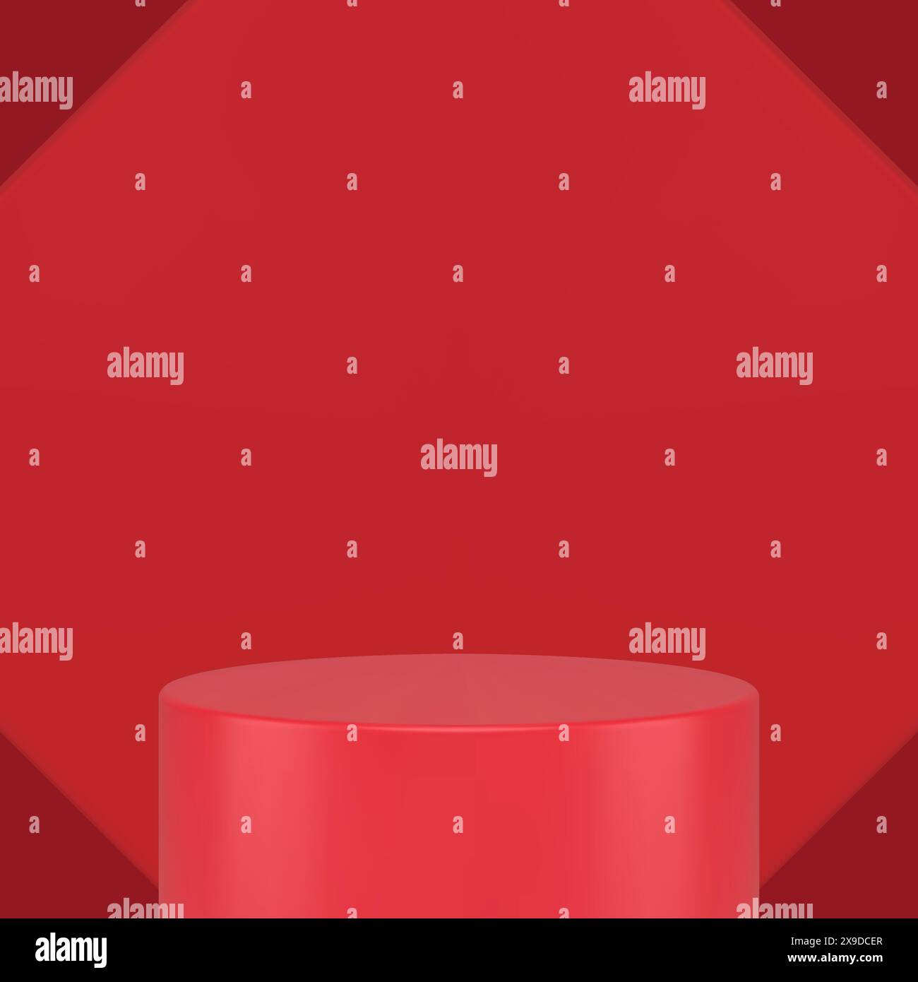 Red cylinder platform rhombus geometric showcase 3d studio background ...
