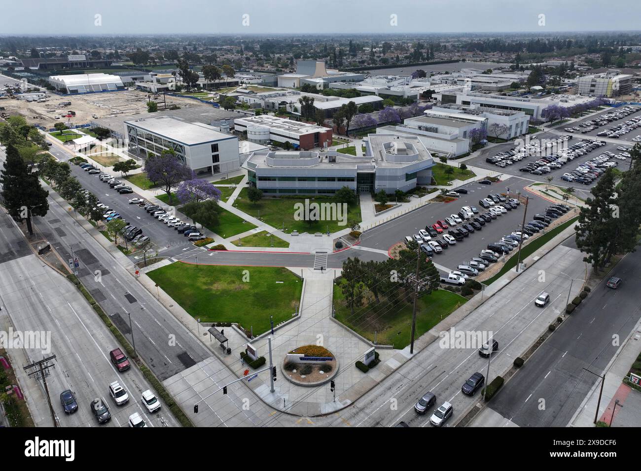 A general overall aerial view of the Cerritos College campus, Wednesday ...