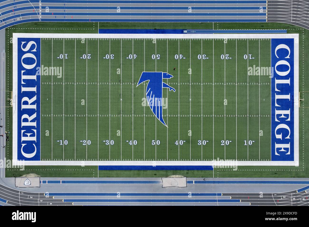 A general overall aerial view of the Football field at Falcon Stadium ...