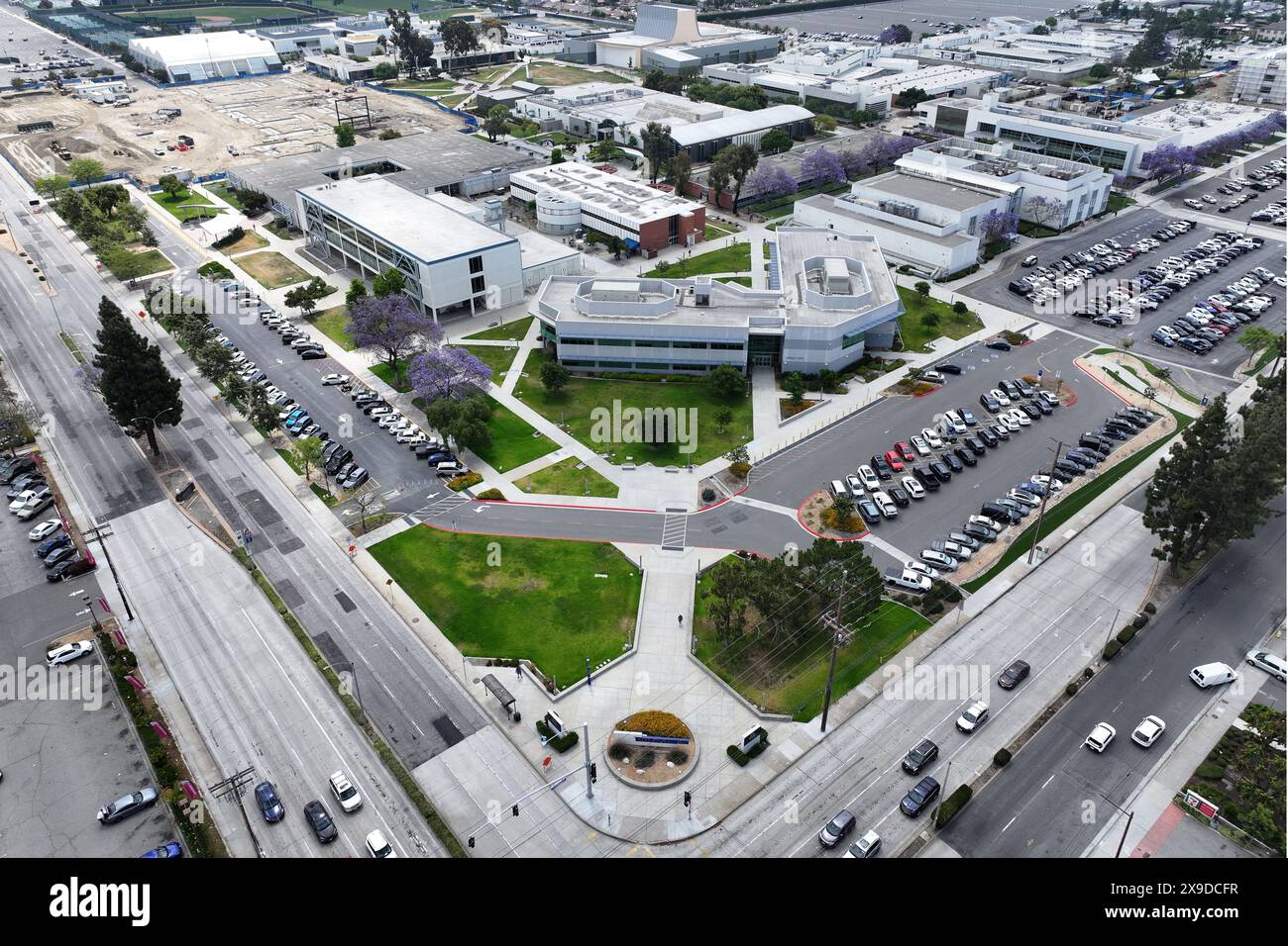 A general overall aerial view of the Cerritos College campus, Wednesday ...