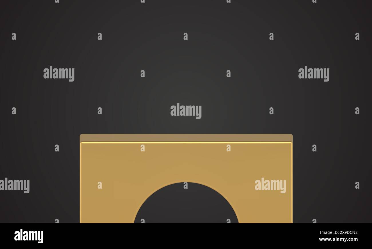 Golden pedestal arch rectangular foundation scene podium product ...