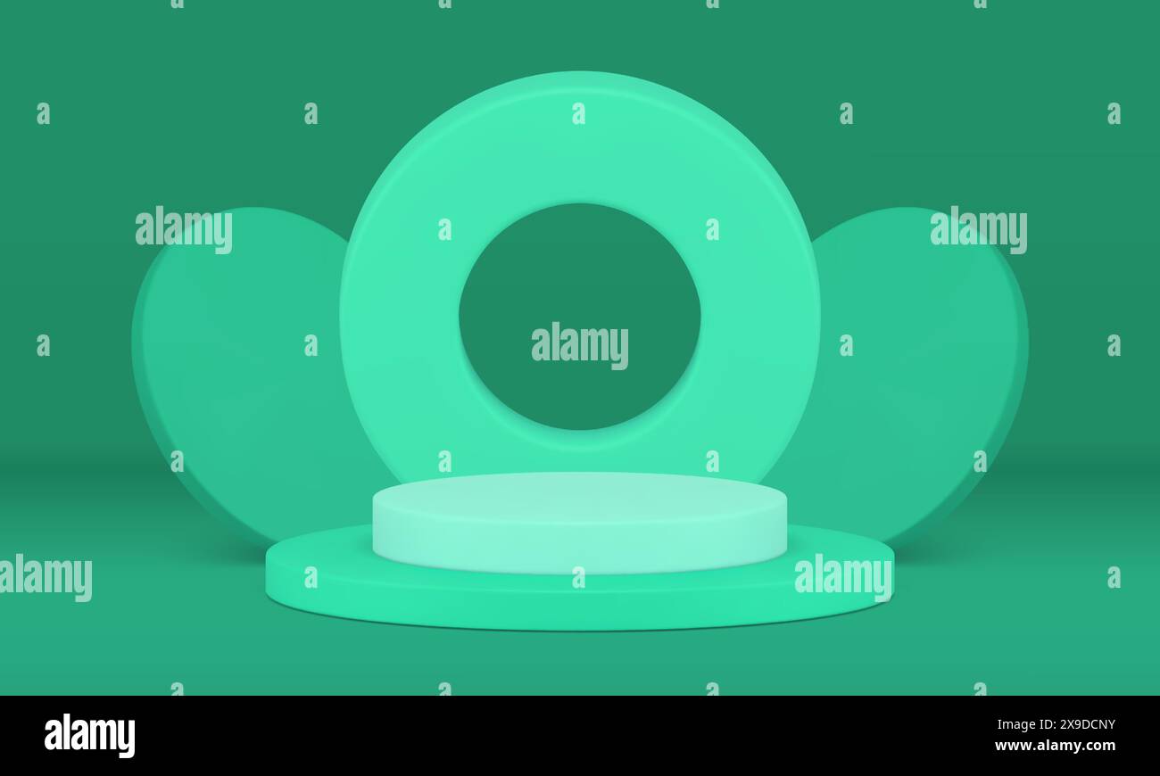 Rounded platform foundation stairs circle basic product presentation ...
