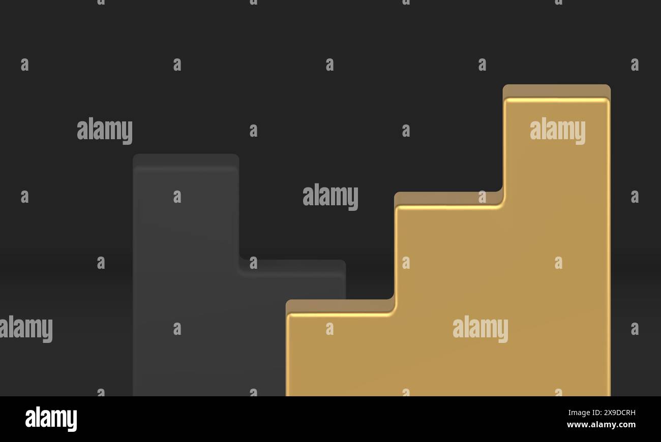 Staircase upward downward golden black competition podium best place ...