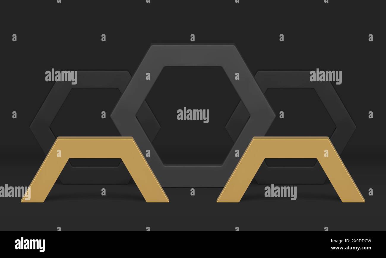 Showcase display scene abstract platform hexagonal basic foundation 3d ...