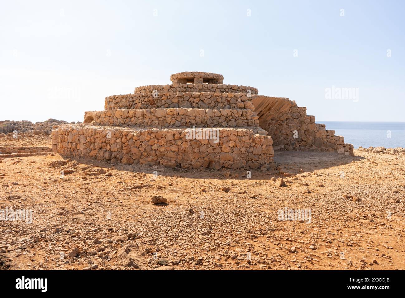 Reconstructed Spanish Civil War stone bunker at Punta Nati, on the ...