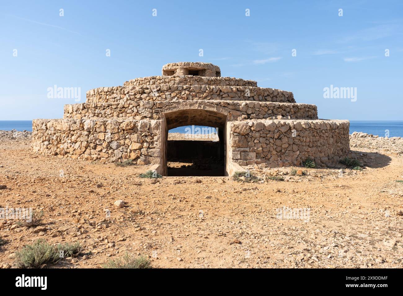 Bunker built of stone for defense in the Spanish civil war at Punta ...