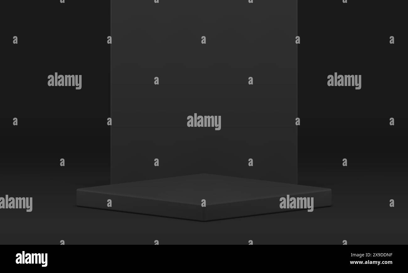 3d stage squared black showcase product presentation geometric platform ...