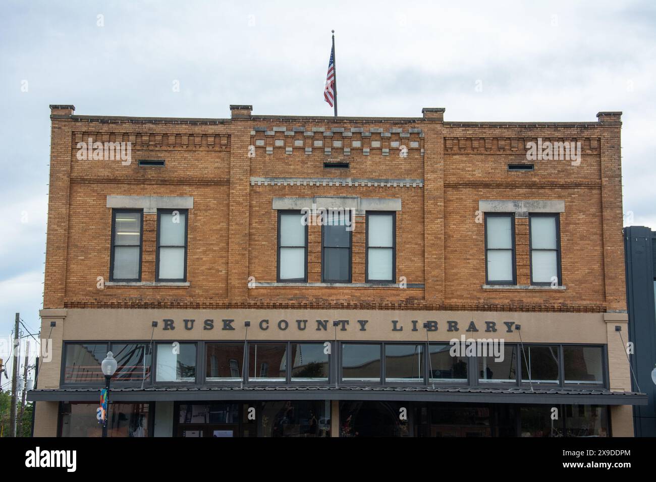 Henderson, USA - October 21, 2023 - Rusk County Library in the historic ...