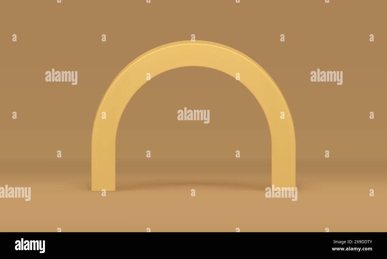 Golden arch 3d curved metallic column showcase exhibition for product ...