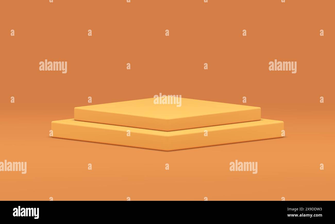 Yellow squared 3d podium product presentation studio background ...