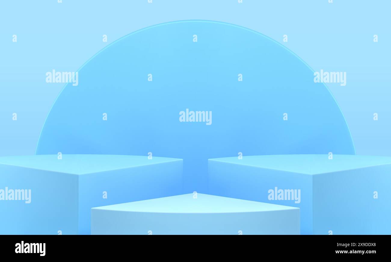 Blue podium 3d geometric platform contest achievement award arena ...