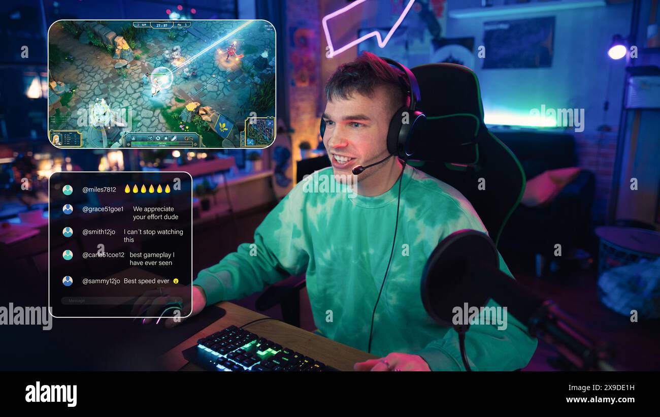 Live streamer engaging online hi-res stock photography and images - Alamy