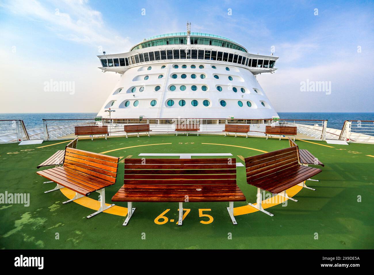 Cruise ship bridge of the Voyager of the Seas seen from the bow, Royal ...