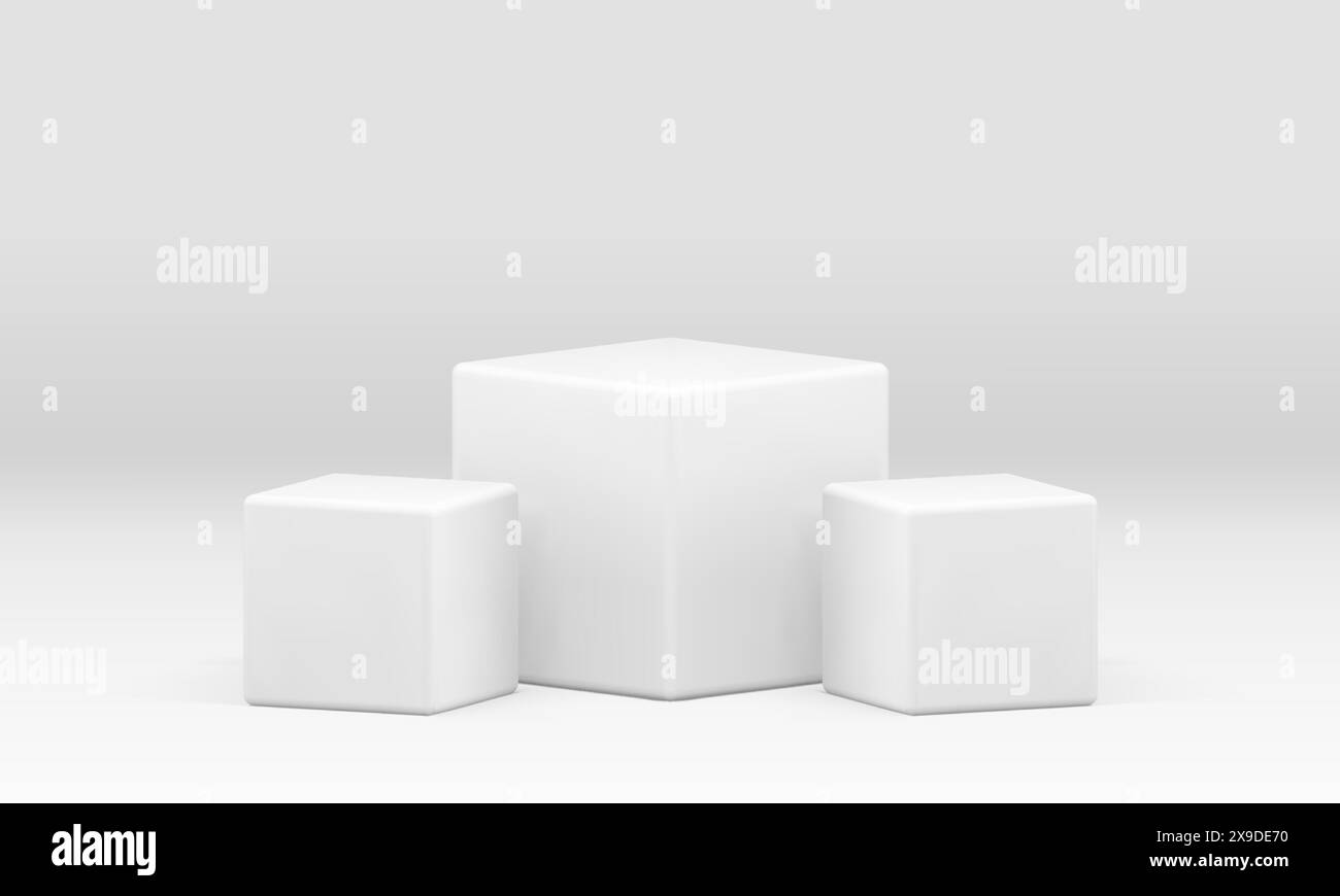 White cubes 3d arena podium stage squared contest showcase studio ...