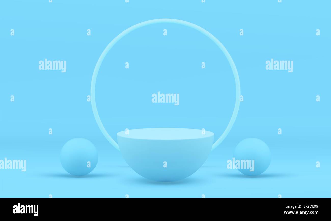 3d semisphere pedestal arena showcase geometric design round frame ...