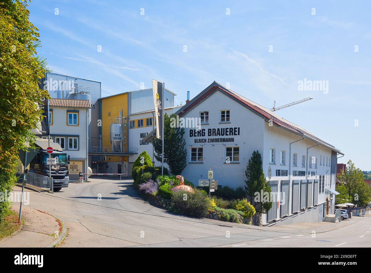 Germany, Ehingen-Berg - August 19, 2023: Buildings of the Berg Brewery ...