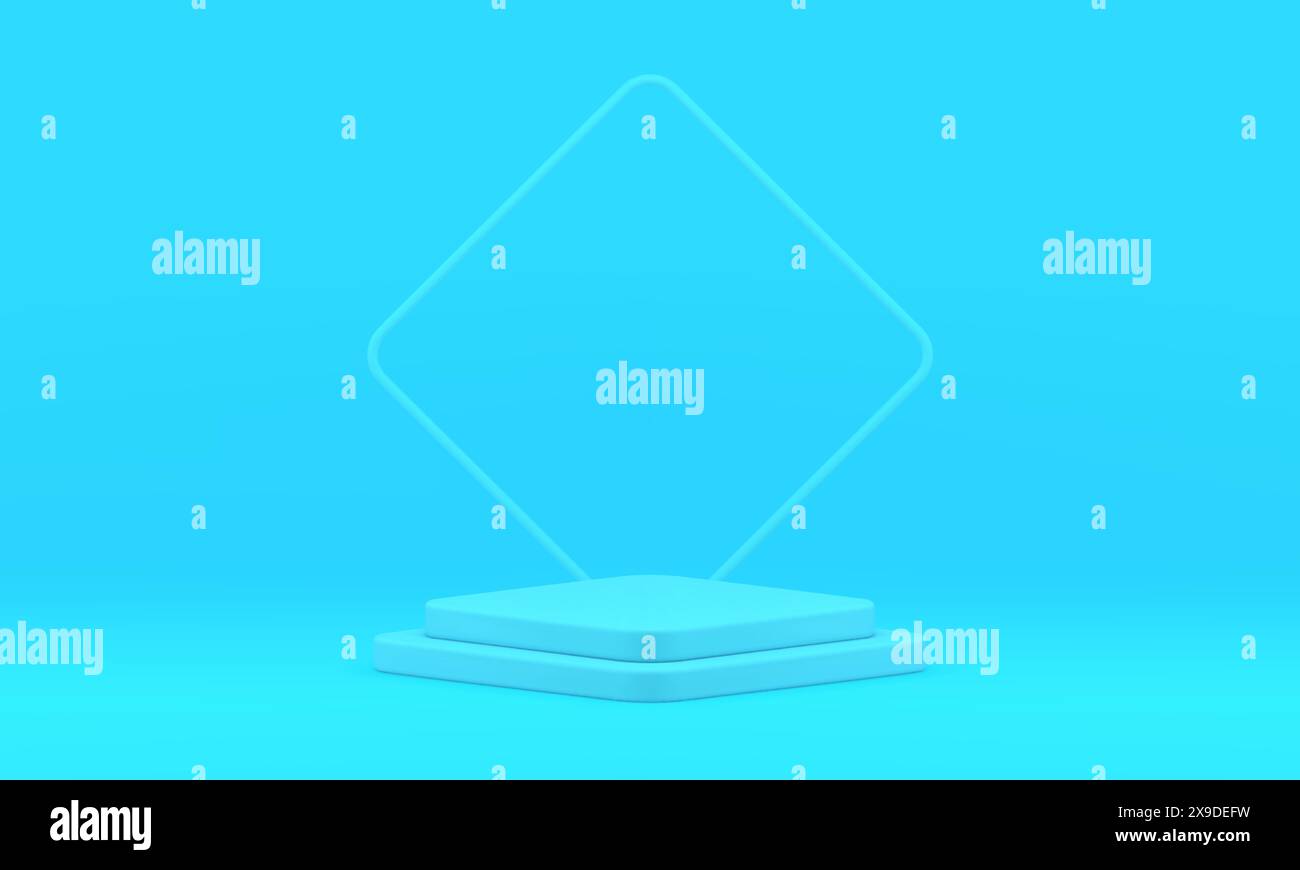 Rhombus 3d podium level platform display foundation angular frame studio background realistic ...