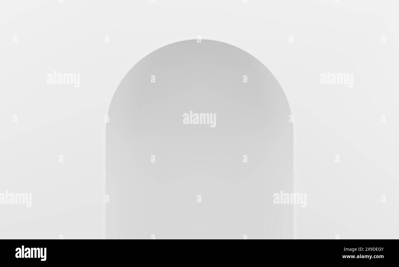 White 3d arch empty curved hole in wall space for promo presentation ...