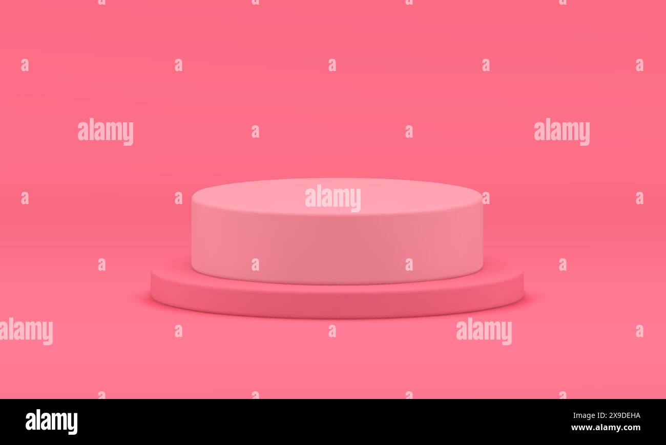 Pink 3d podium round steps platform event celebration basic foundation ...