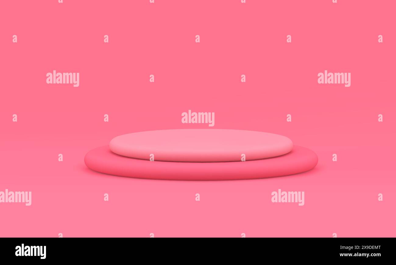 Pink 3d round podium level basic foundation geometric showcase for ...