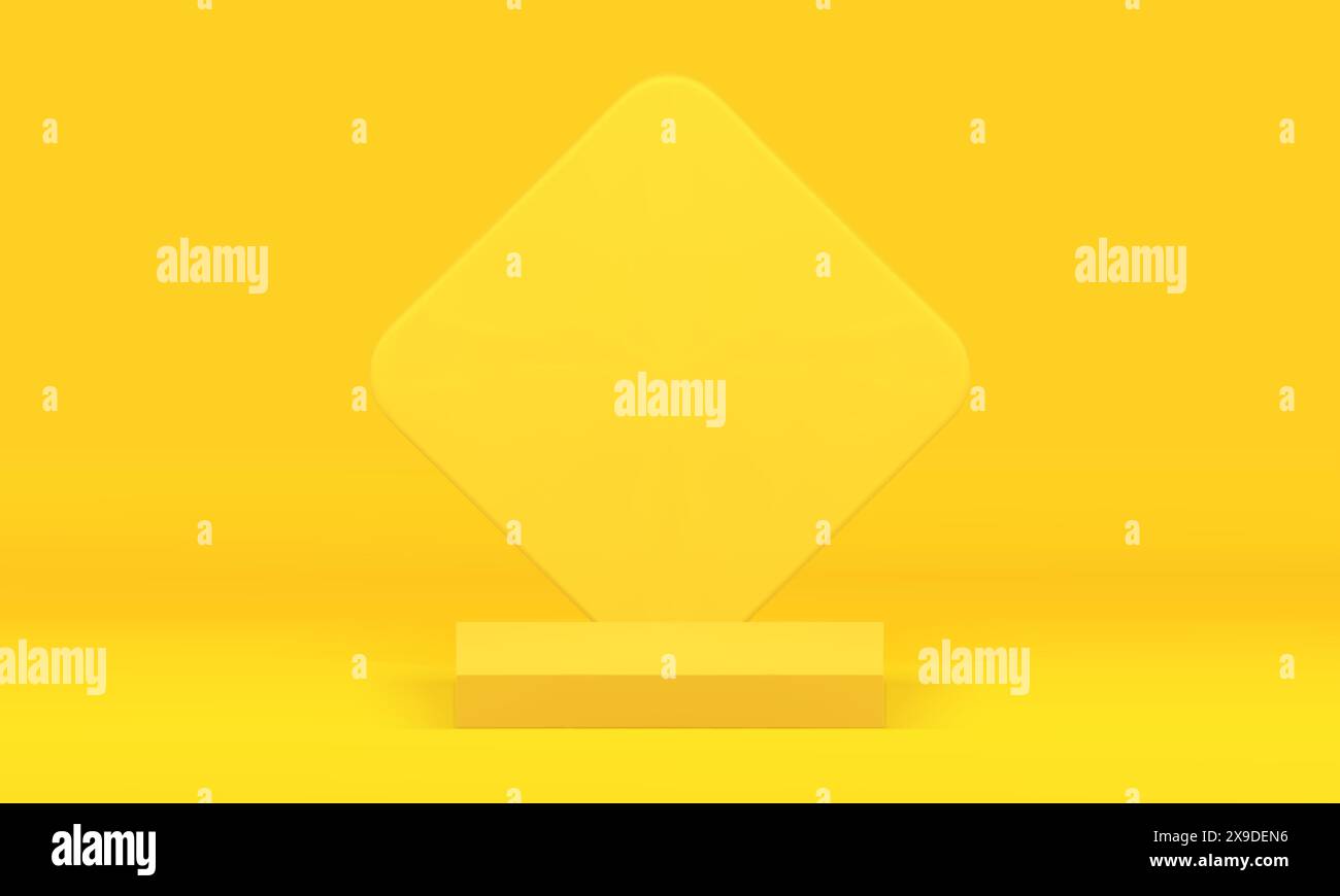 Yellow 3d pedestal geometric rhombus showcase angular foundation studio ...