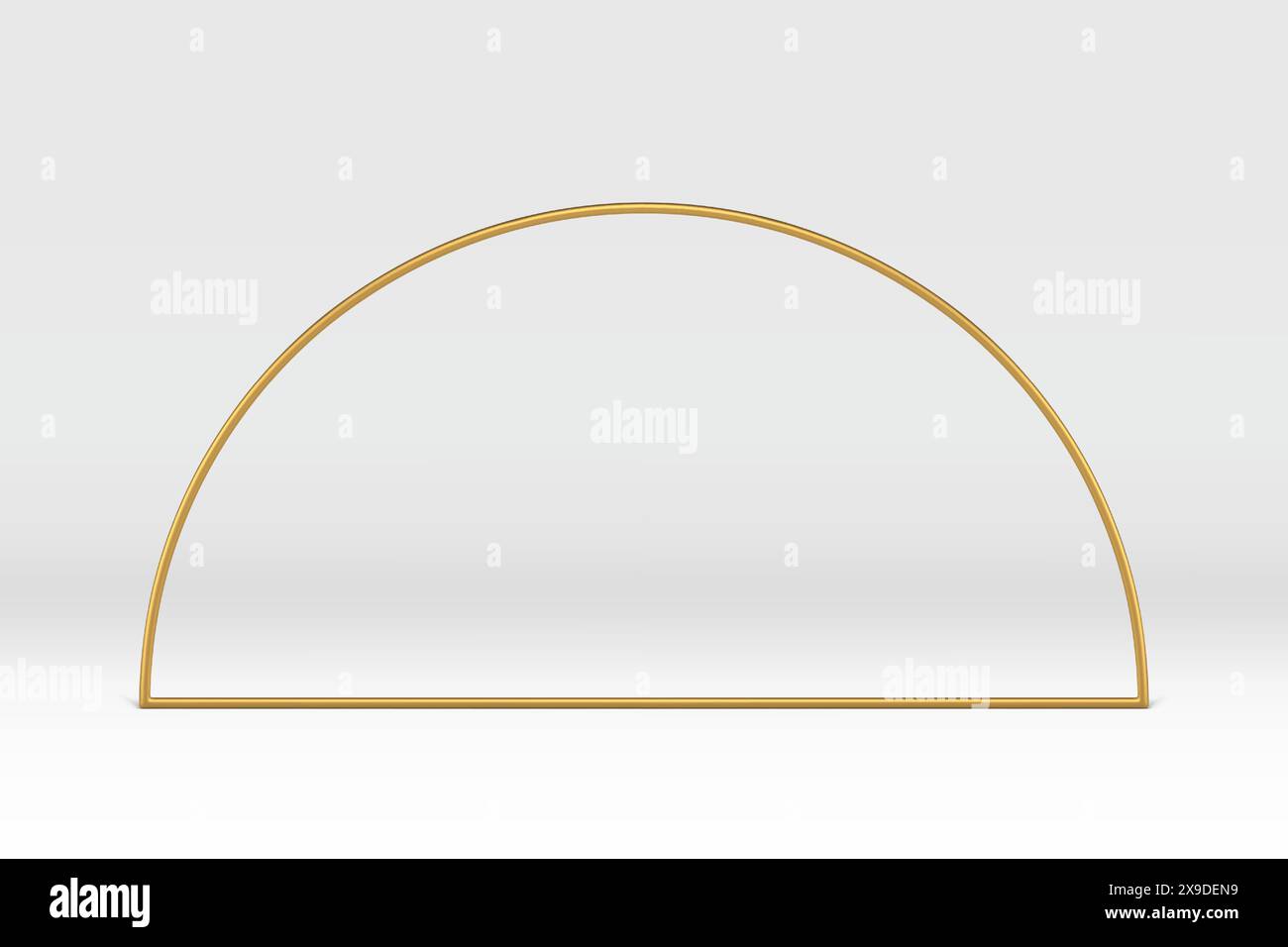 3d frame golden curved arch foundation decor element minimalist ...