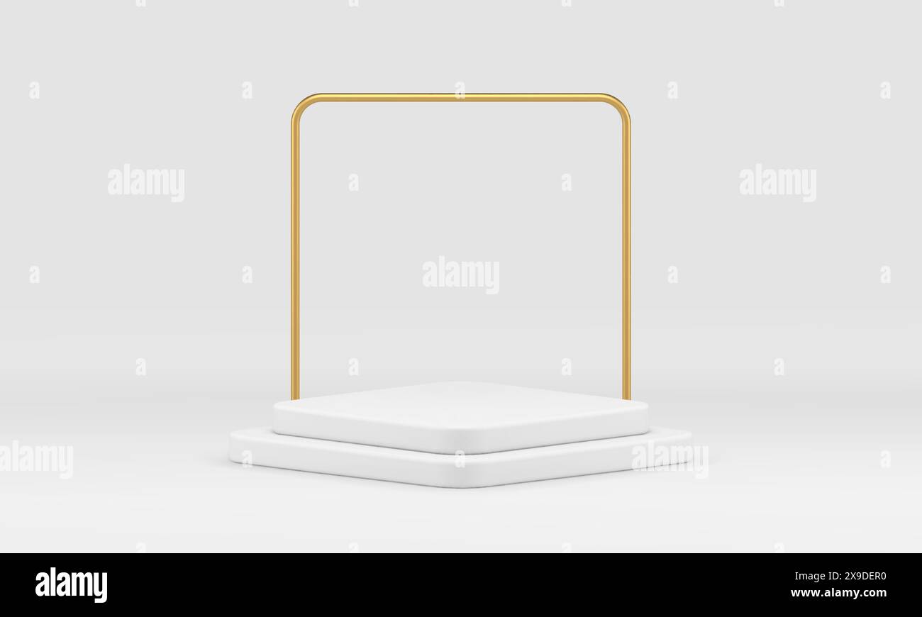 3d white stage pedestal step geometric basic foundation minimal studio ...