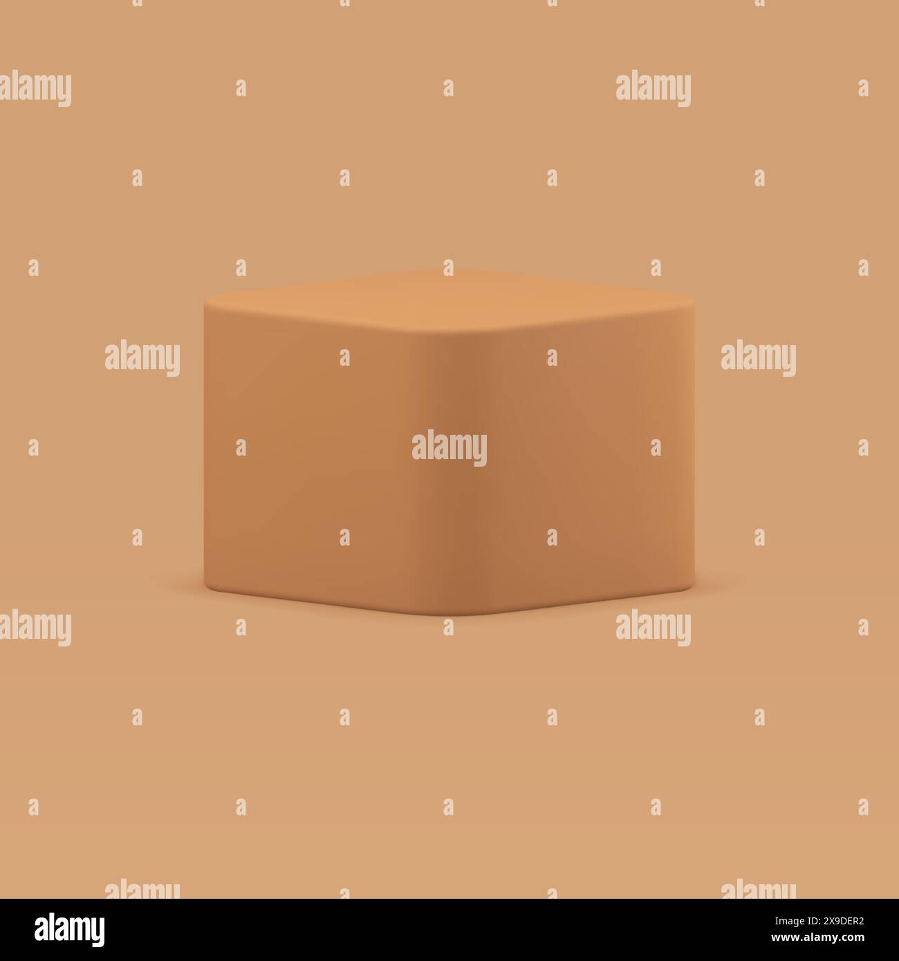 Box smooth cube geometric shape pedestal basic platform minimalist 3d ...