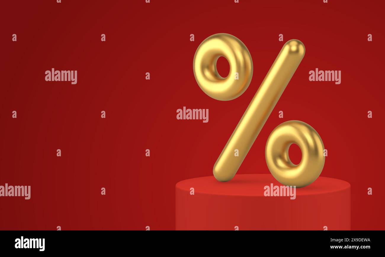 3d podium red shopping sale discount platform advertising basic ...