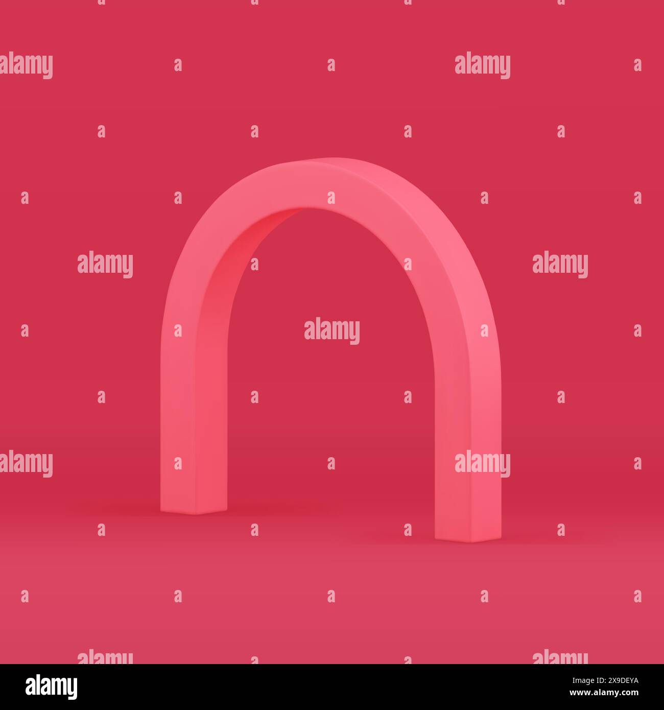 3d arch pink curved geometric foundation decorative circular column ...