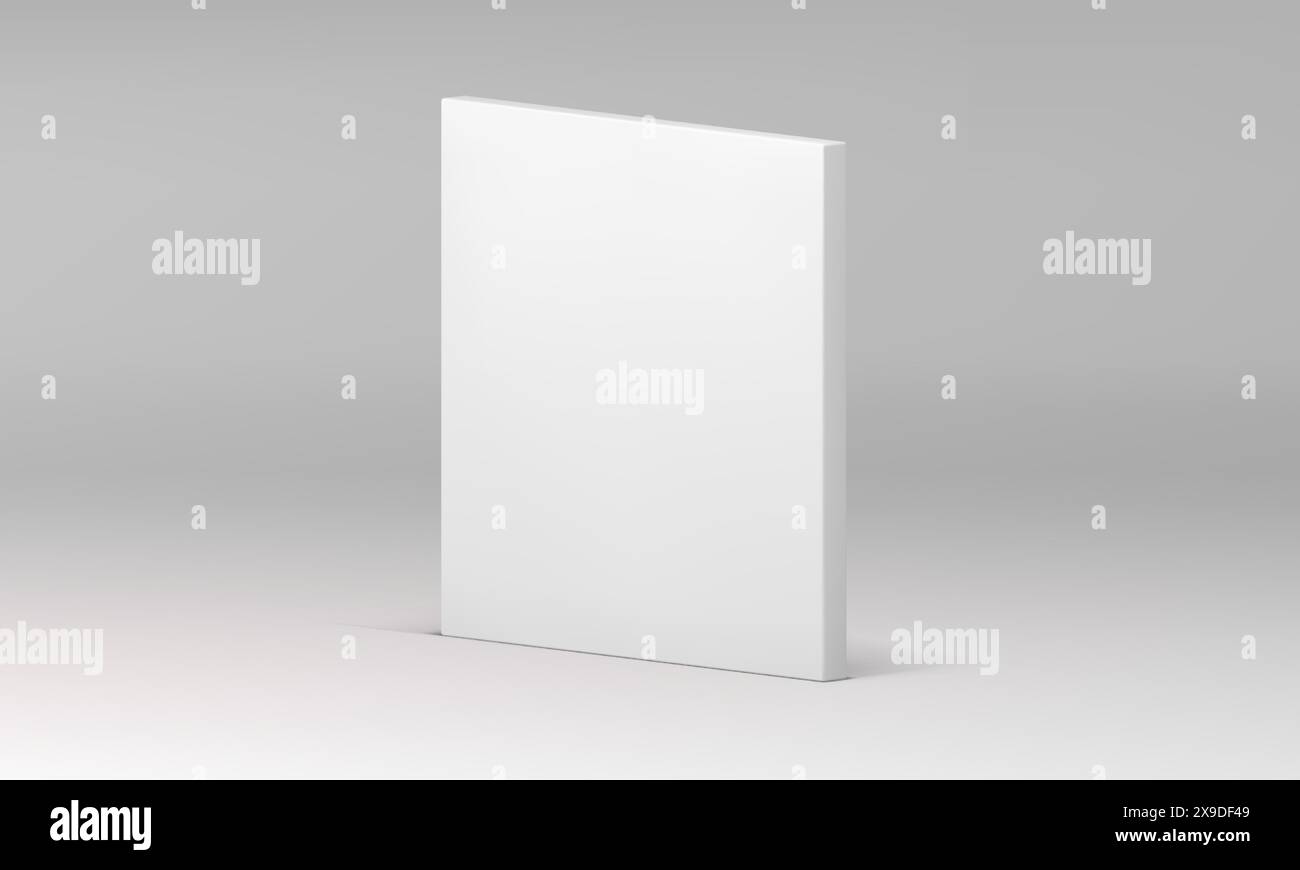 White 3d wall rectangular geometric block isometric decor element ...