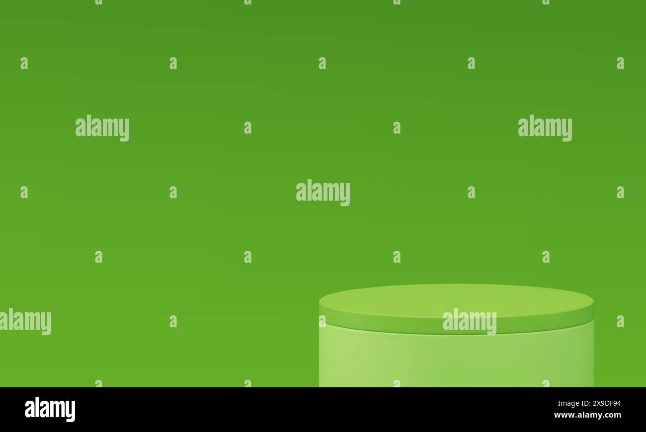 3d cylinder podium green round basic foundation award arena for product ...