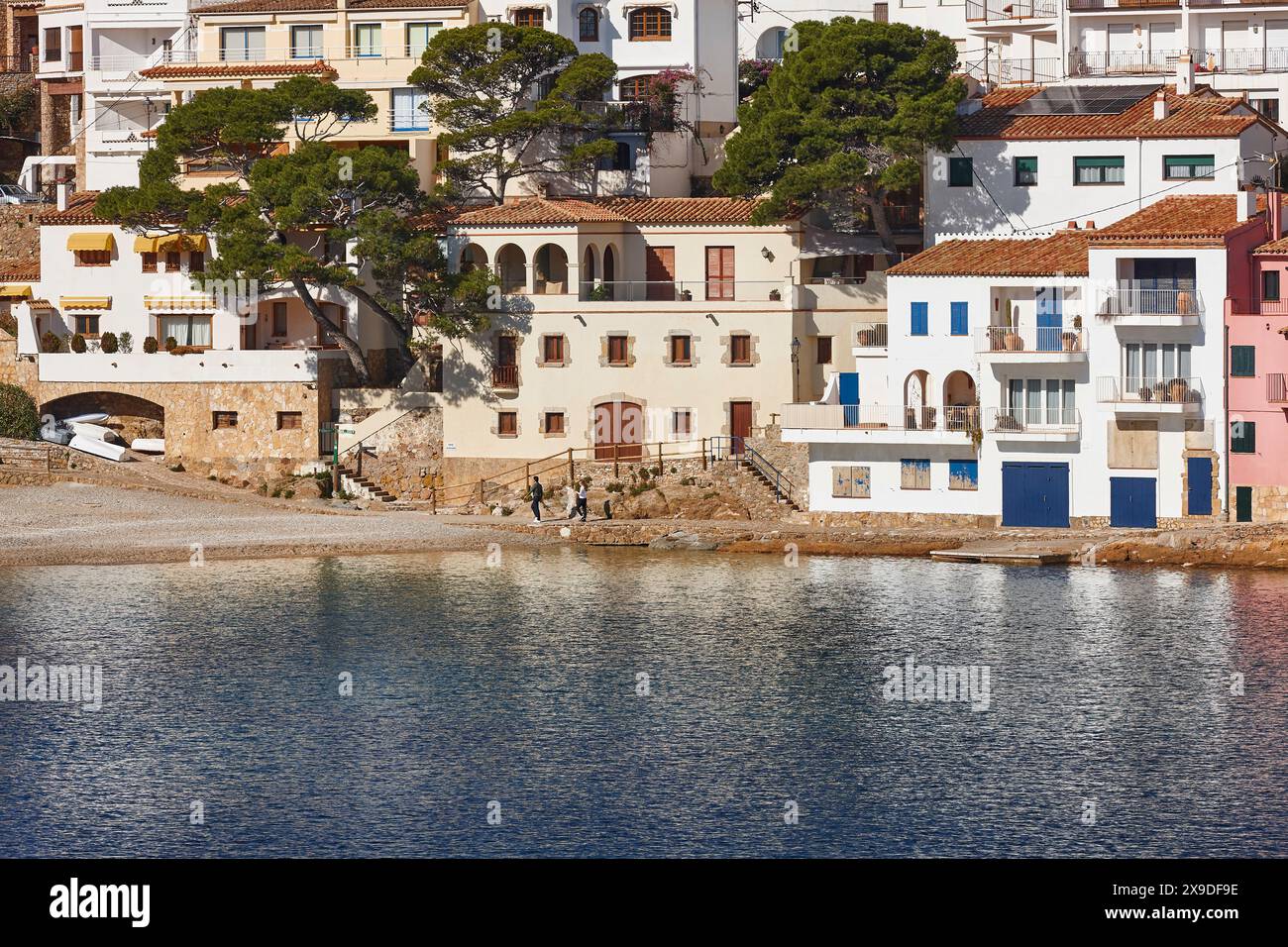 Mediterranean coastline traditional village of Begur. Costa Brava ...
