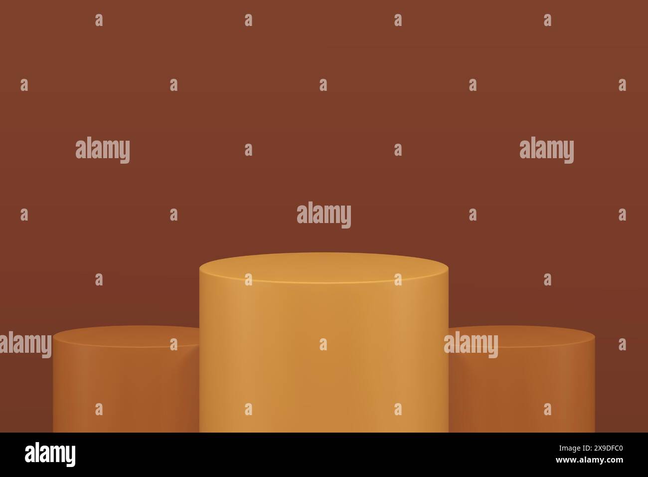 Three 3d podium cylinder level championship reward place brown ...