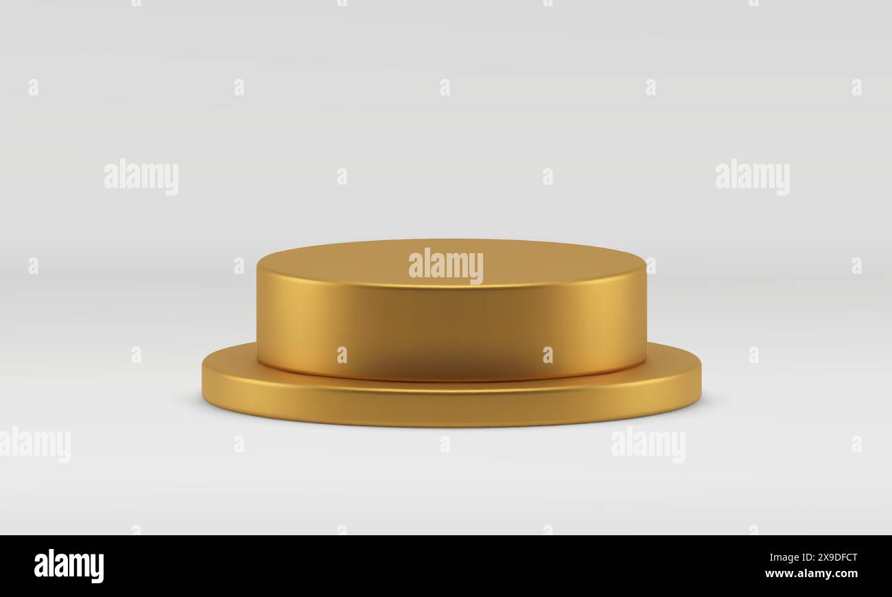 Golden 3d podium round construction basic foundation level steps for ...