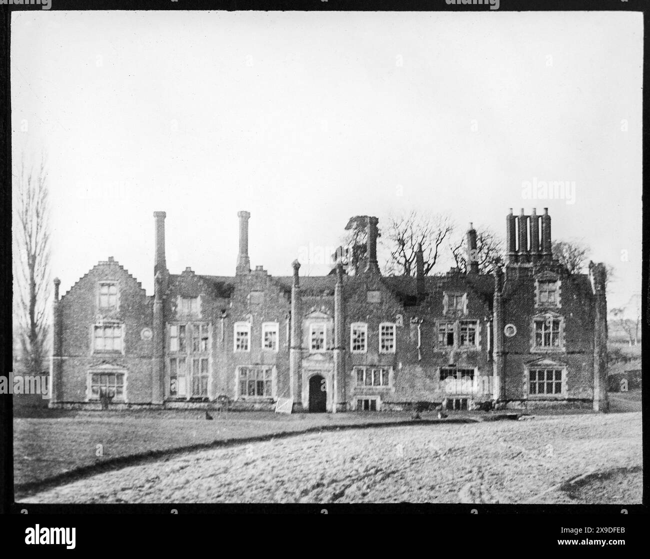 Magic lantern slide of Seckford Hall, near Woodbridge, Suffolk, England ...