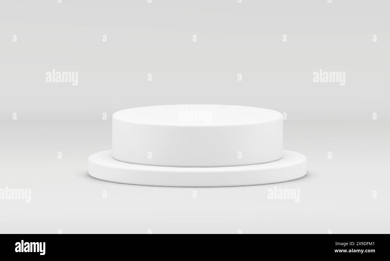 White 3d podium empty cylinder foundation platform for win champion ...